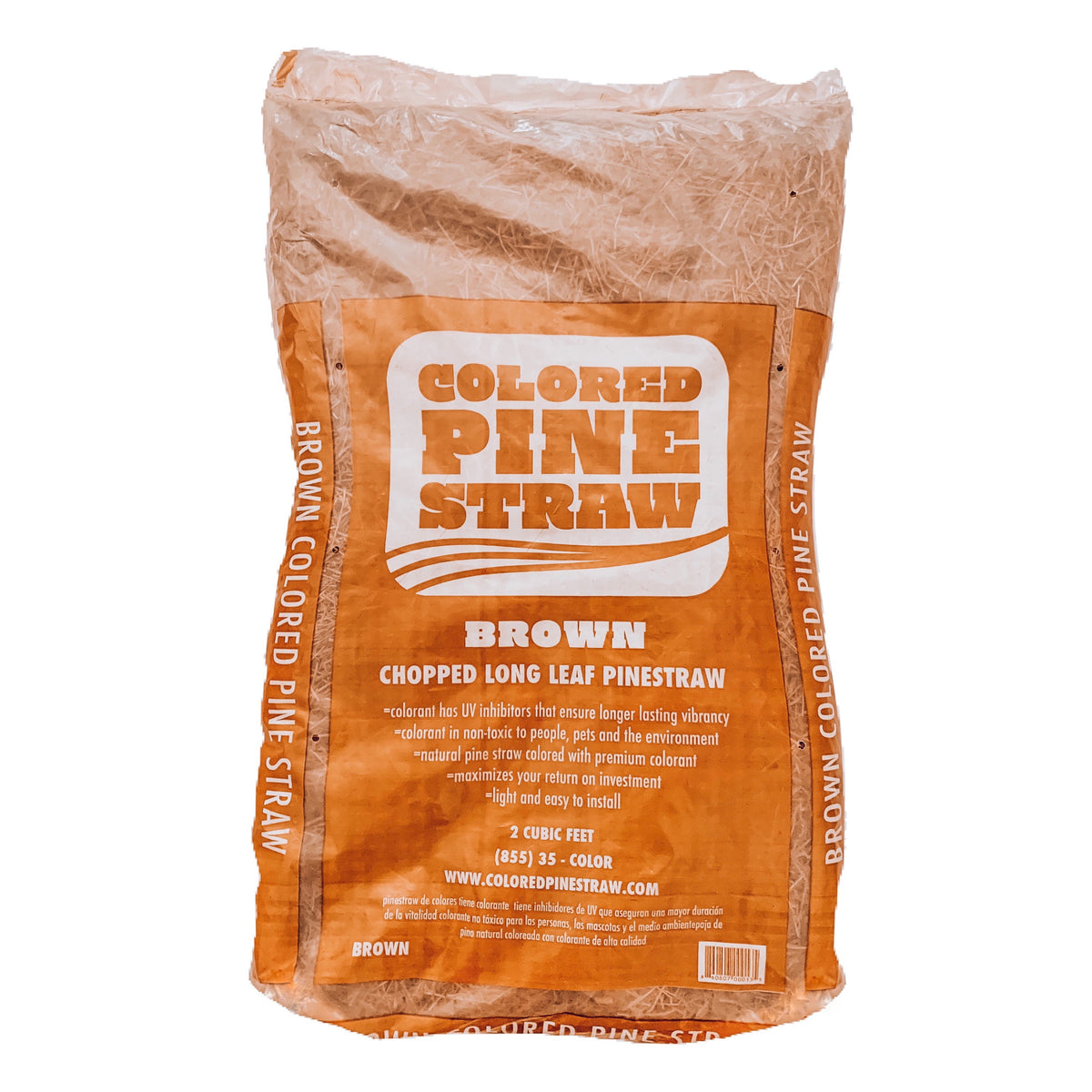 Longleaf Pine Straw - Mulch - Colored Brown - 3 Bags per box 80-90 Sq ...